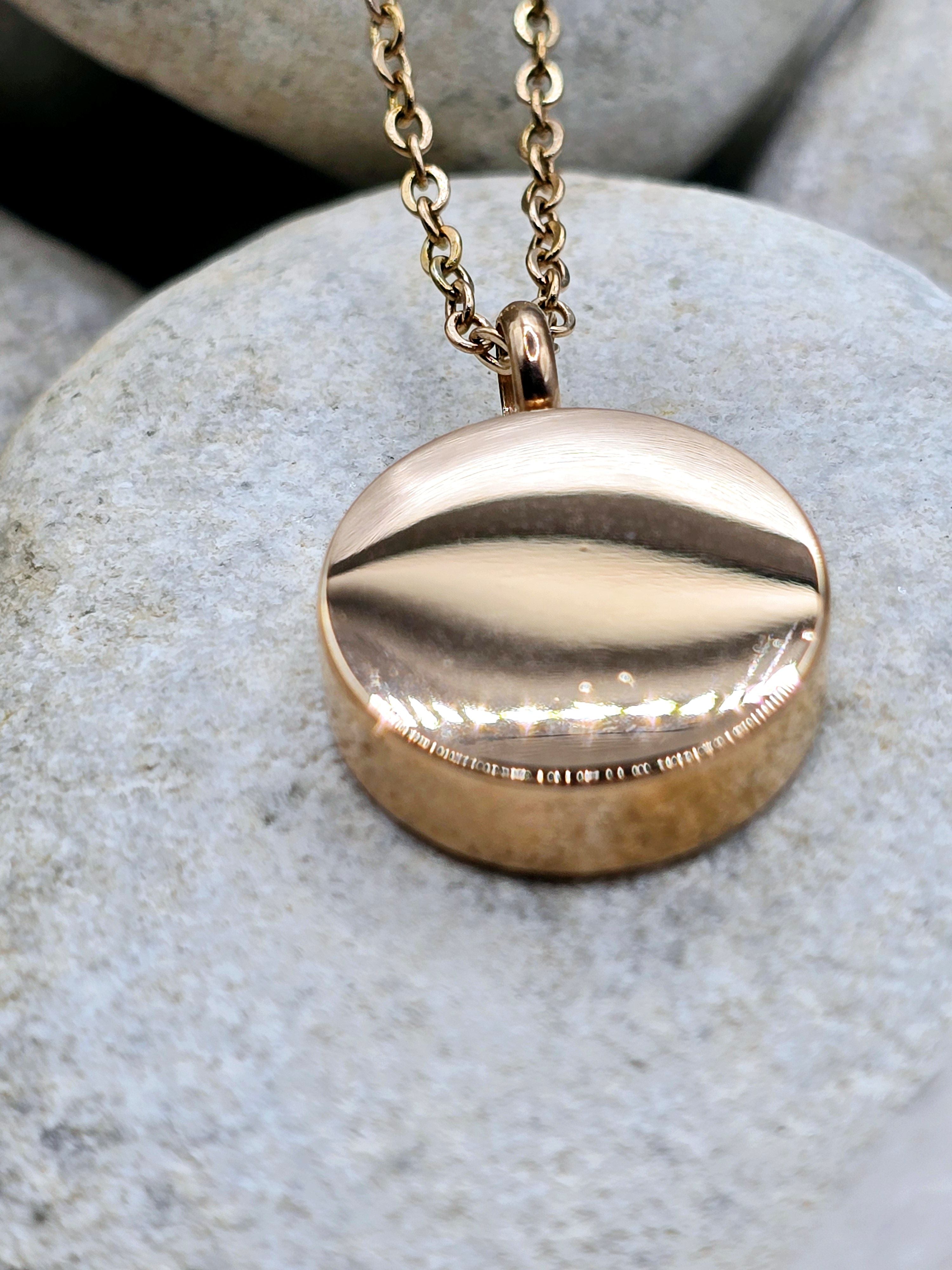 Round gold urn pendant and chain – Fate Jewelry
