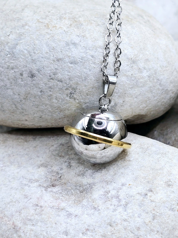 Stainless steel sphere pendant and chain – Fate Jewelry